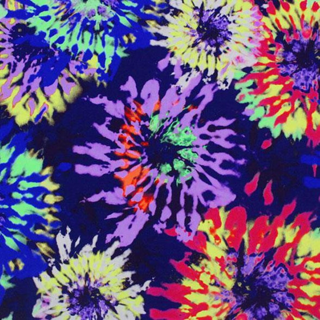 Trippy Hippie Printed Spandex Fabric | Blue Moon Fabrics - Etsy