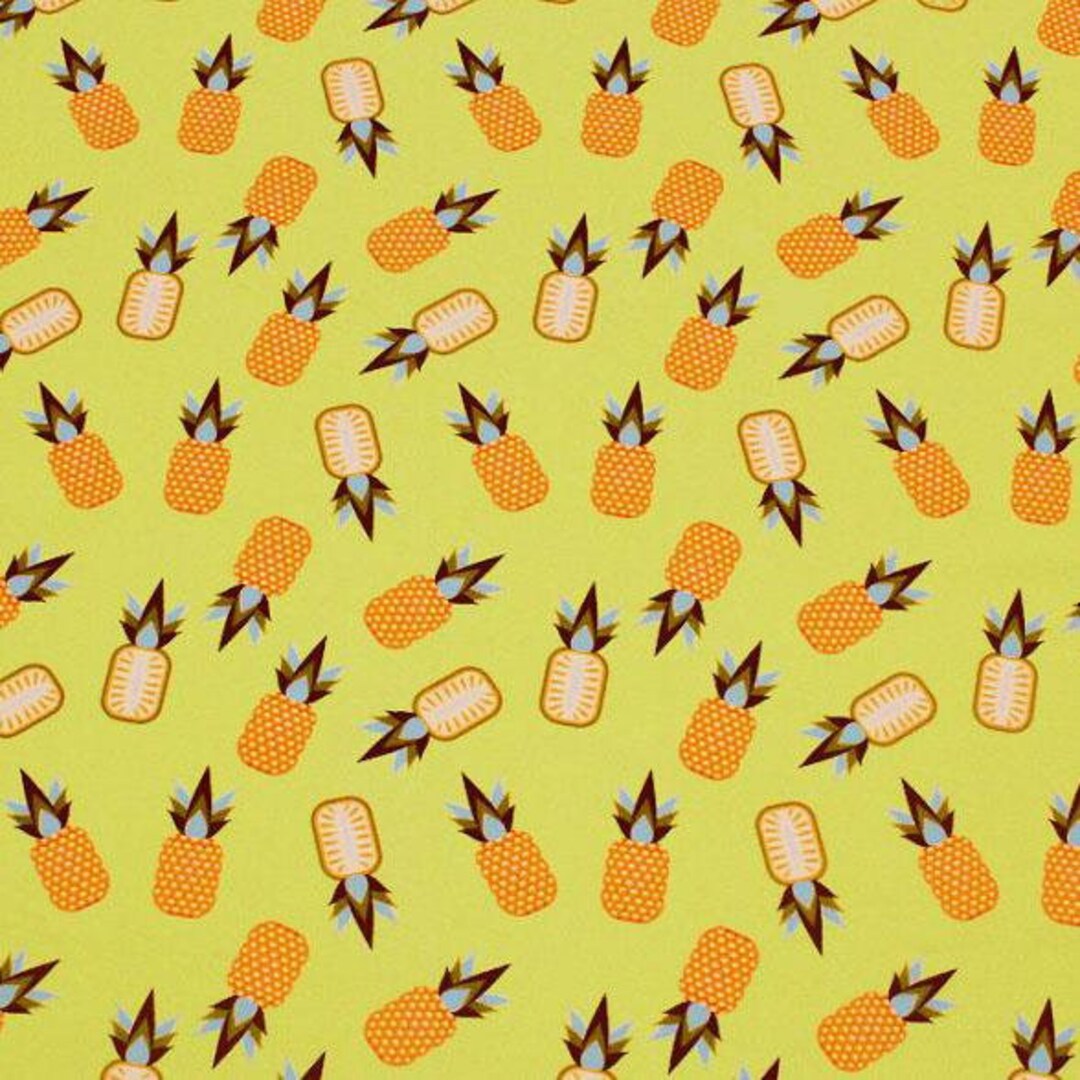 Kawaii Ananas Party bedruckt Spandex | Blauer Mond Stoffe - Etsy Österreich