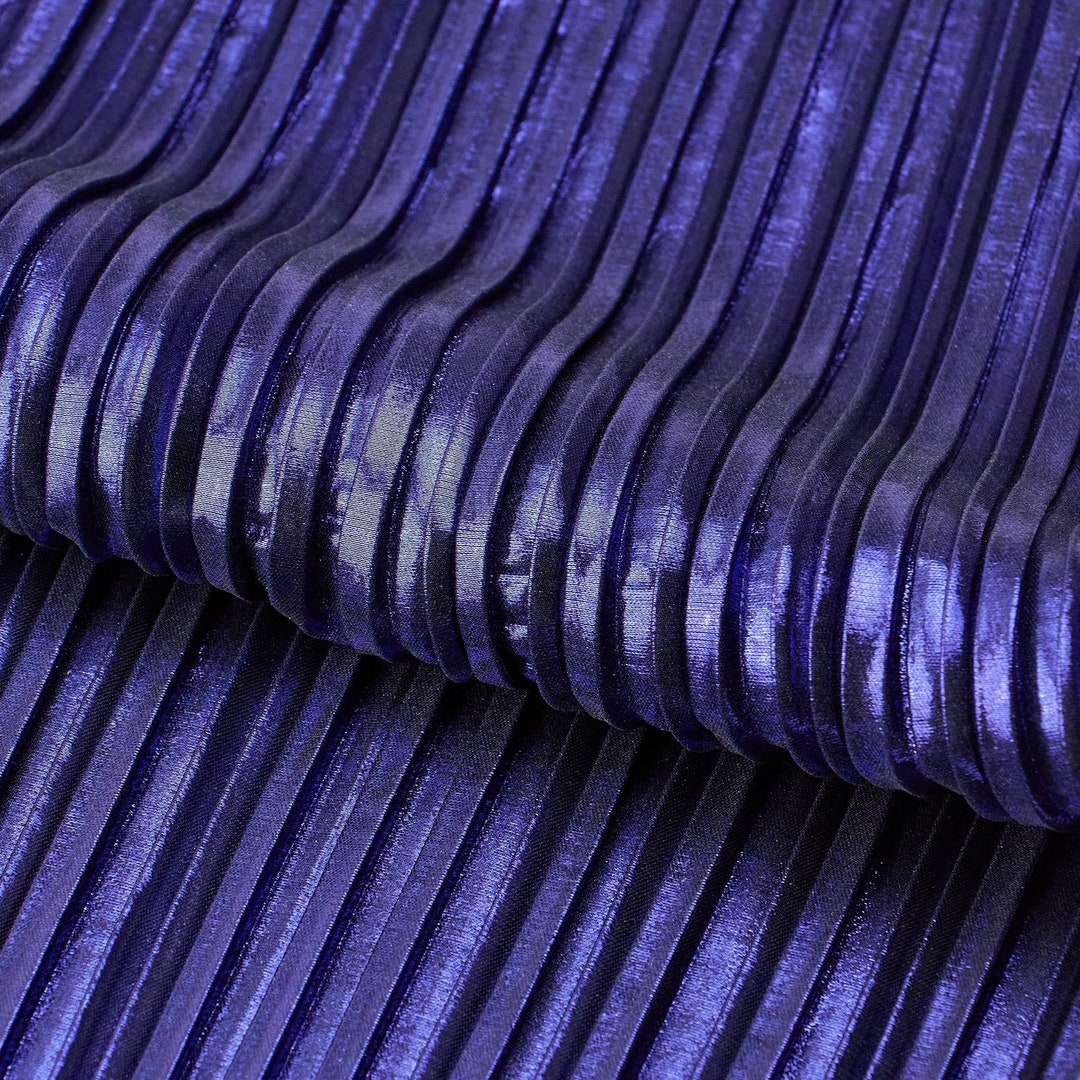 Titanium Pleated Polyester Fabric | Blue Moon Fabrics - Etsy