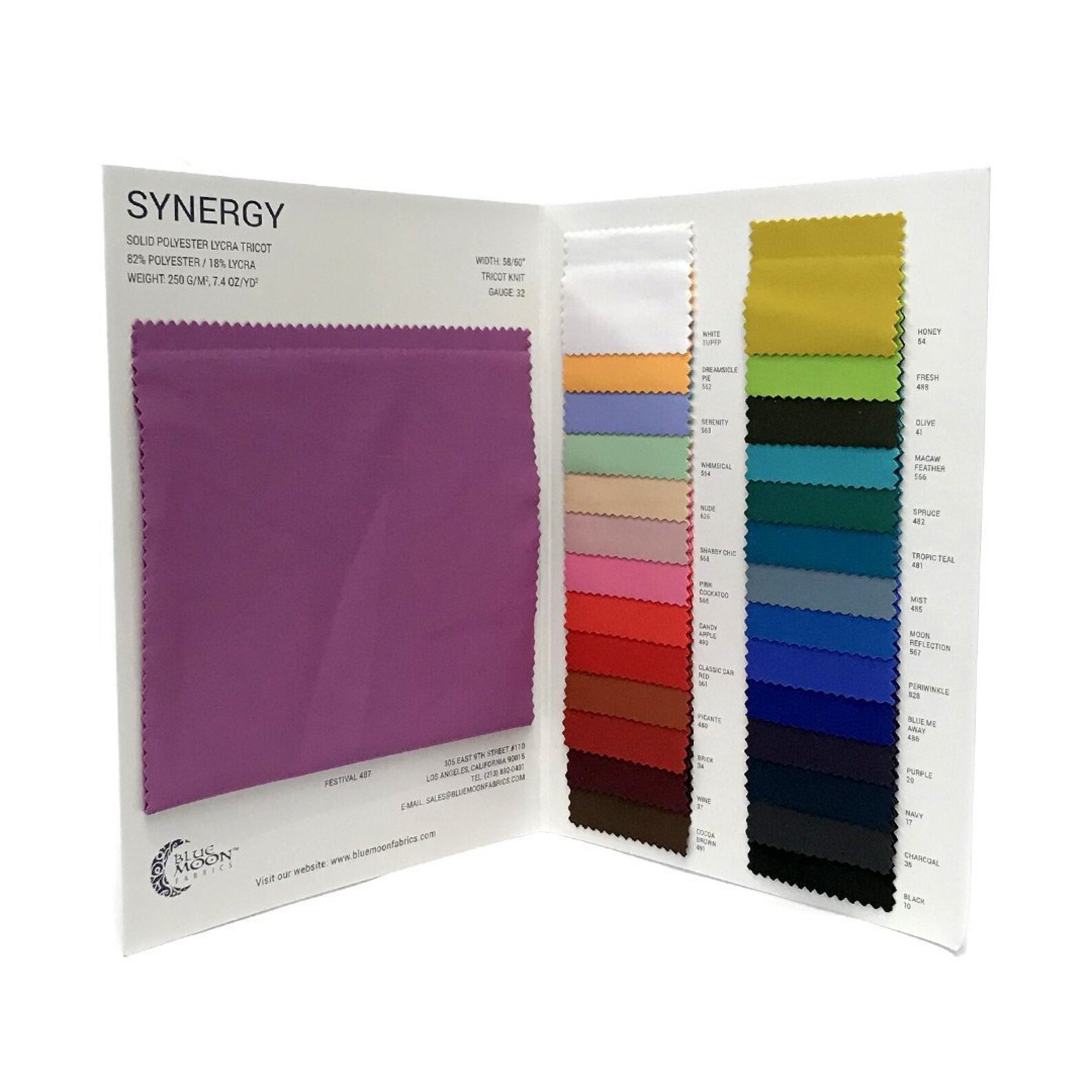 Synergy Polyester Spandex Color Card - Etsy