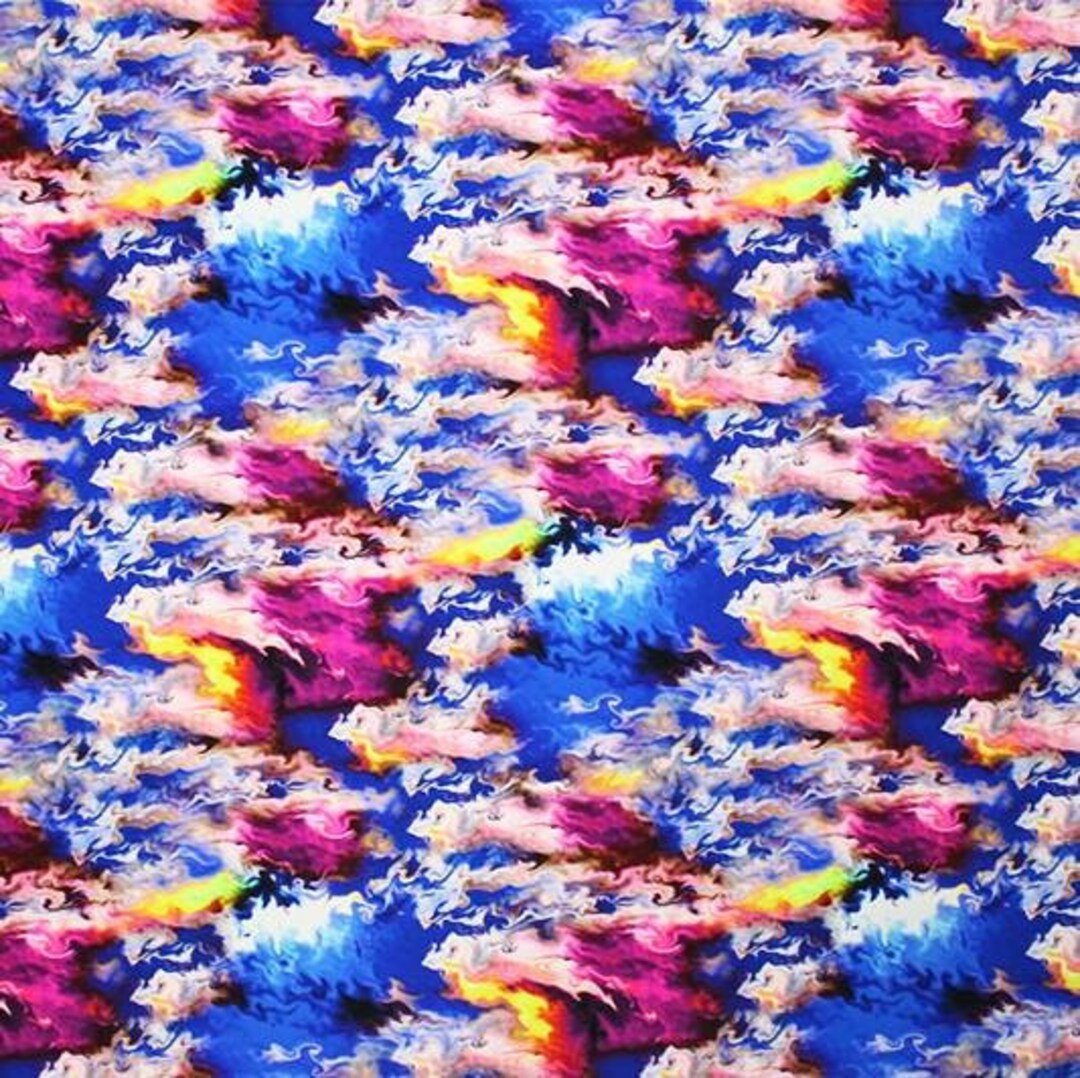 Harz giessen bedrucktes Spandex | Blauer Mond Stoffe - Etsy Österreich