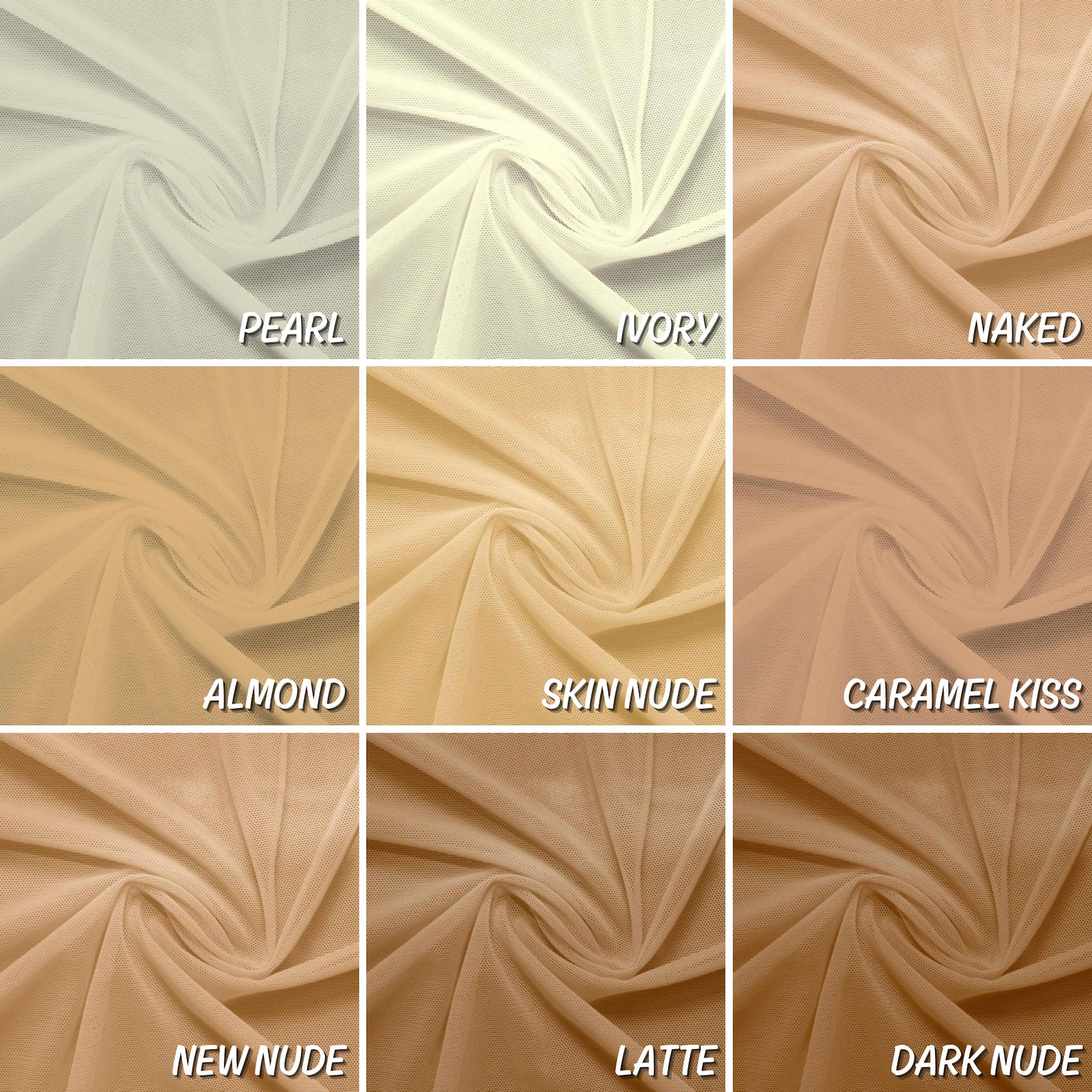 Power Mesh Fabric Skin Tones & Neutrals Collection | Blue Moon Fabrics ...