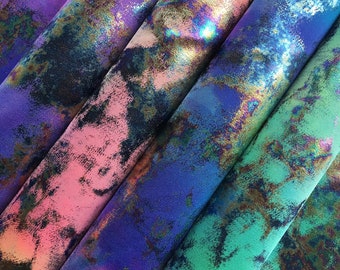 Mystique Foiled Spandex Fabric Blue Moon Fabrics - Etsy