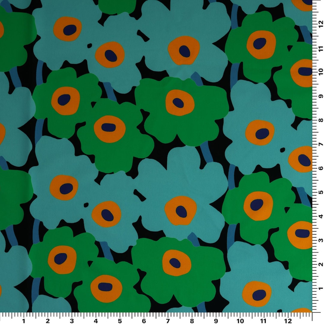 Bemalte Flower Power bedruckte Spandex-Gewebe | Blauer Mond Stoffe ...