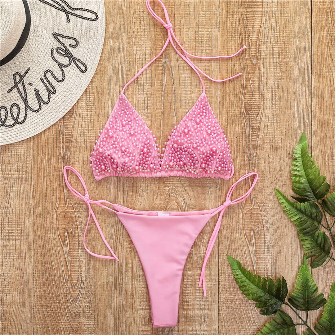 Halter Mini Bikini Female Swimsuit Women Swimwear Two-pieces - Etsy