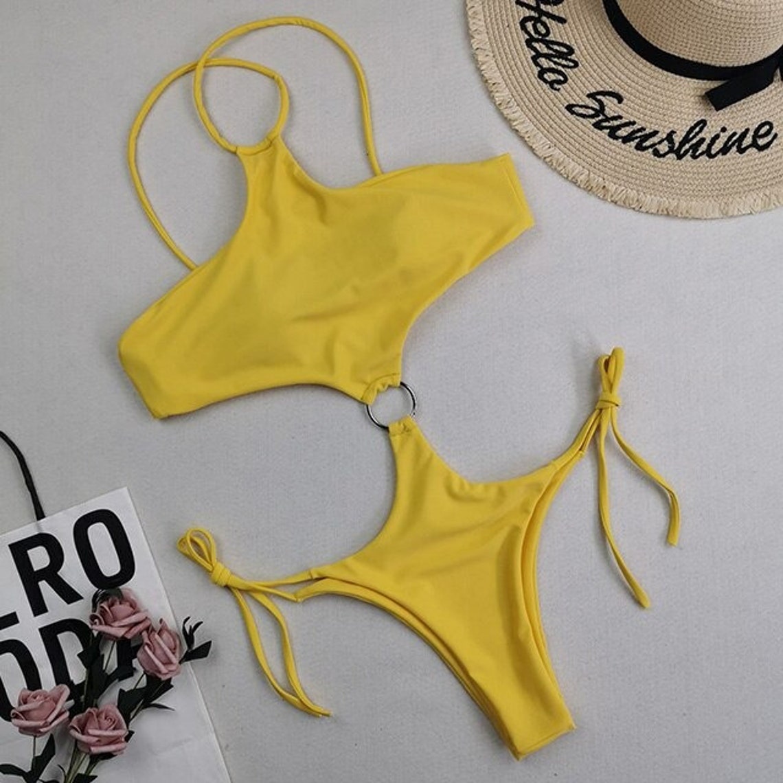 Sexy Halter High Cut Out Women Swimwear One Piece Swimsuit - Etsy