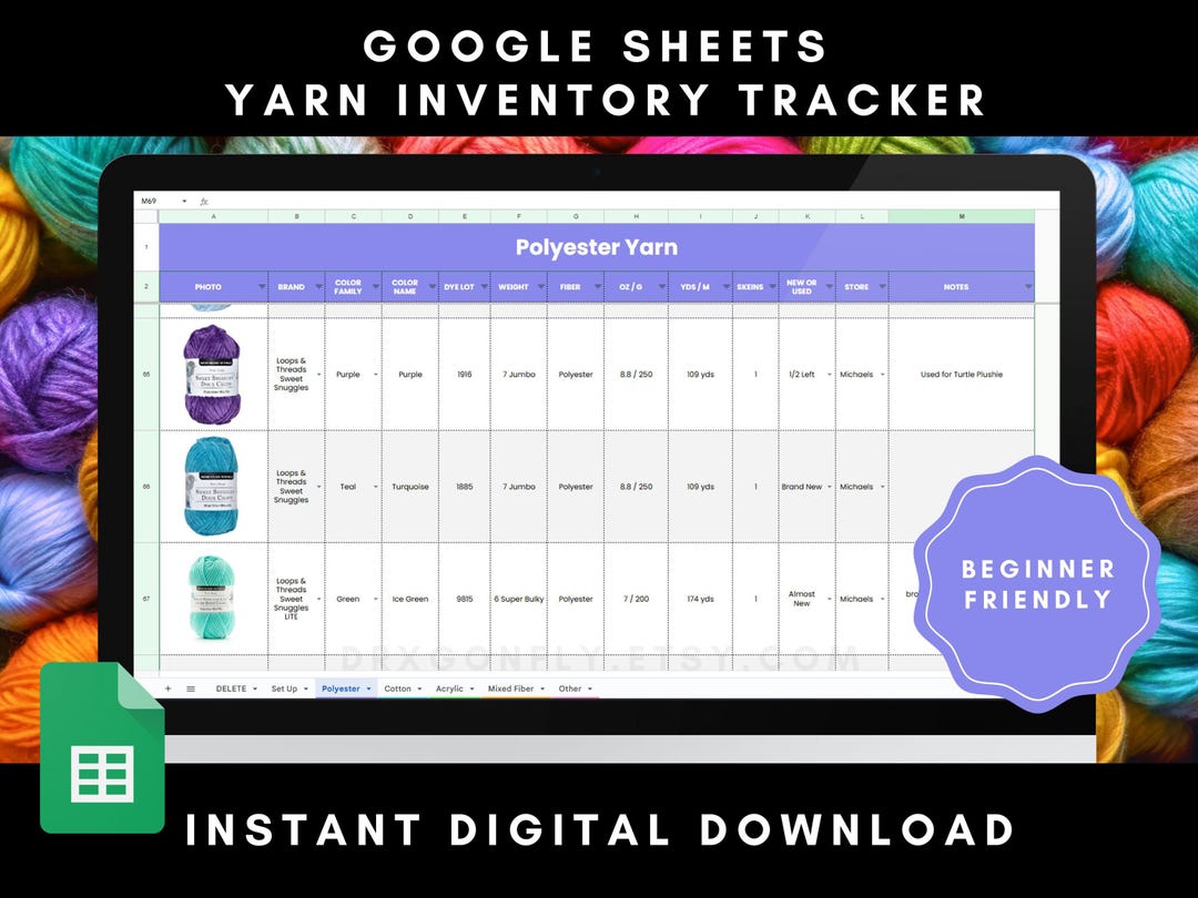 Yarn Stash Inventory Tracker for Crochet & Knitting | Fiber Art ...