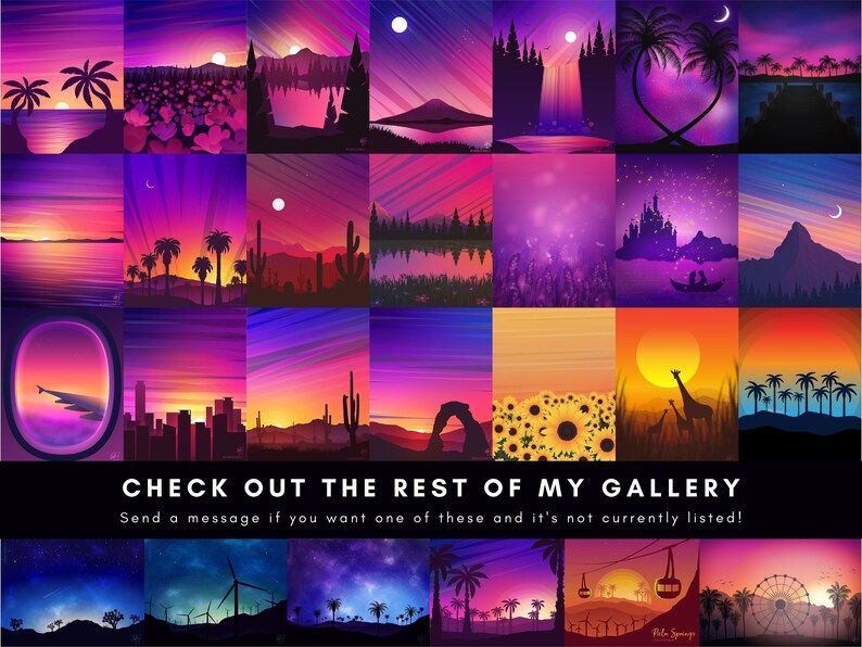 Arizona Desert Sunset Print | Cactus | Beautiful Rainbow Sky | Abstract ...