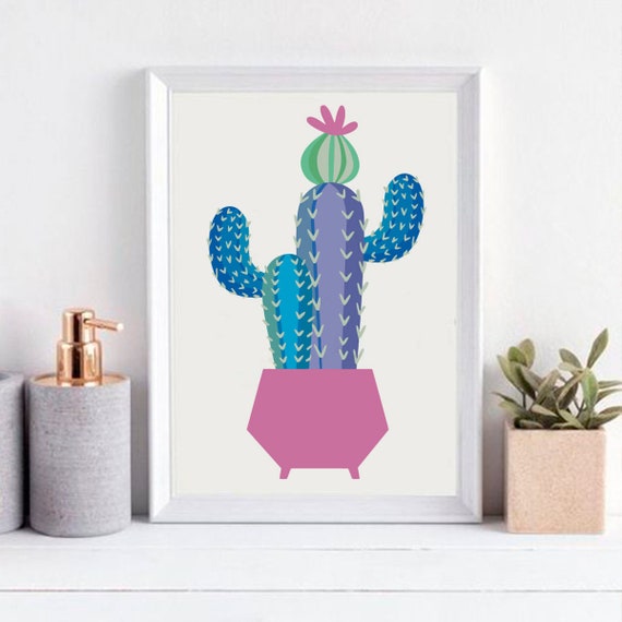 Cactus Succulent Color by Number Art Project DIY Painting - Etsy