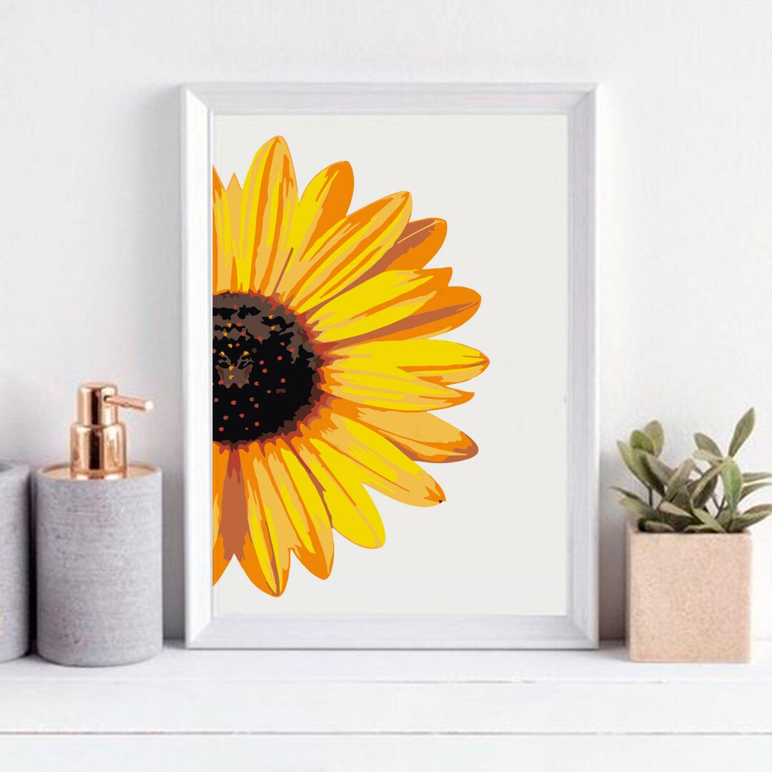 Sunflower Color by Number Kit Printable Flower Color by Number Art ...