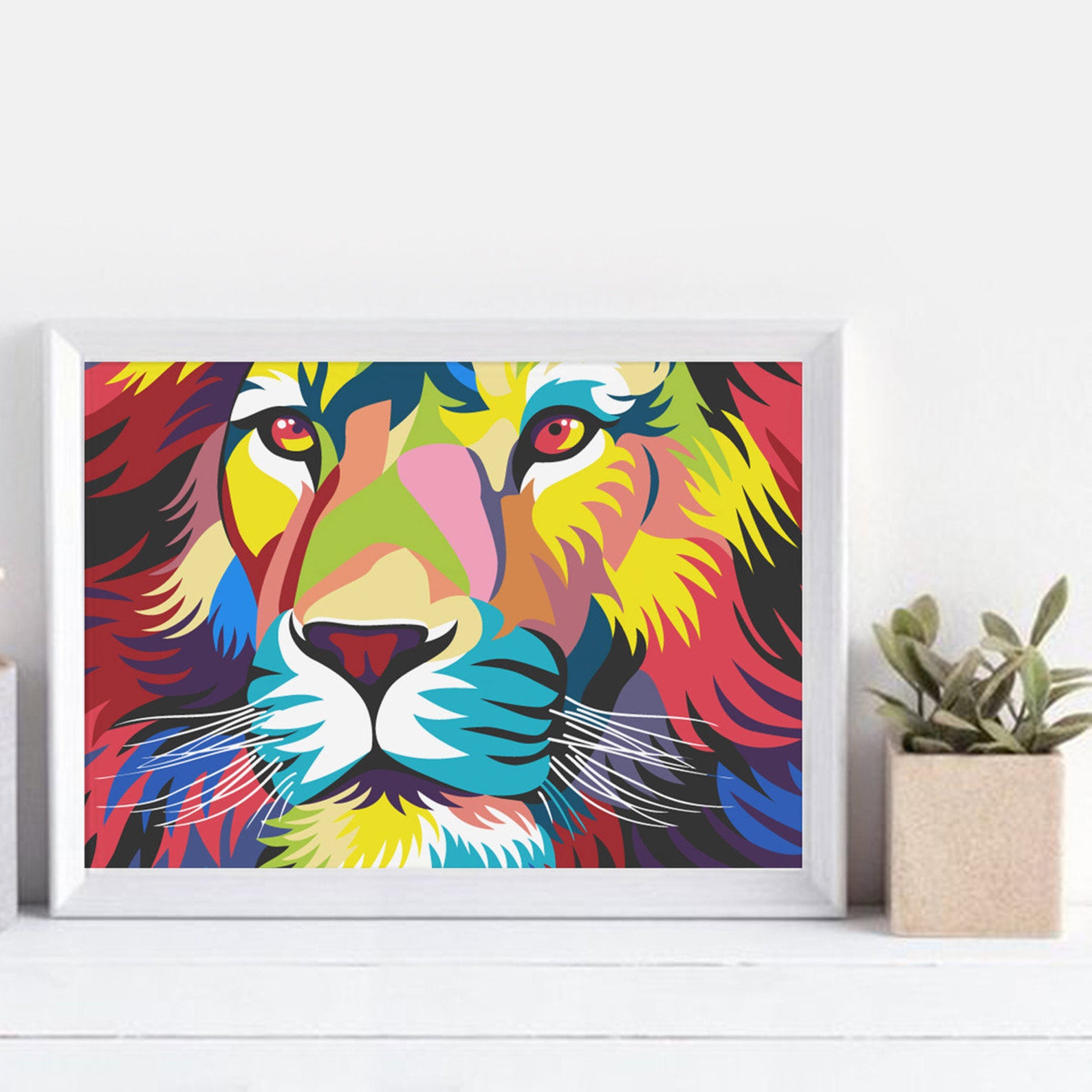 Lion by Number Kit Printable Lion Color by Number Art Project | Etsy