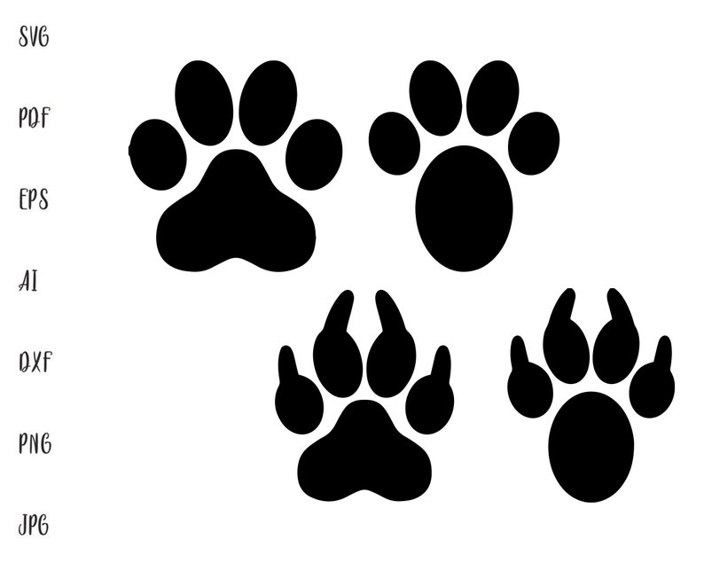 Footprints SVG File Animal Footprints Svg Clipart Animal Foot - Etsy