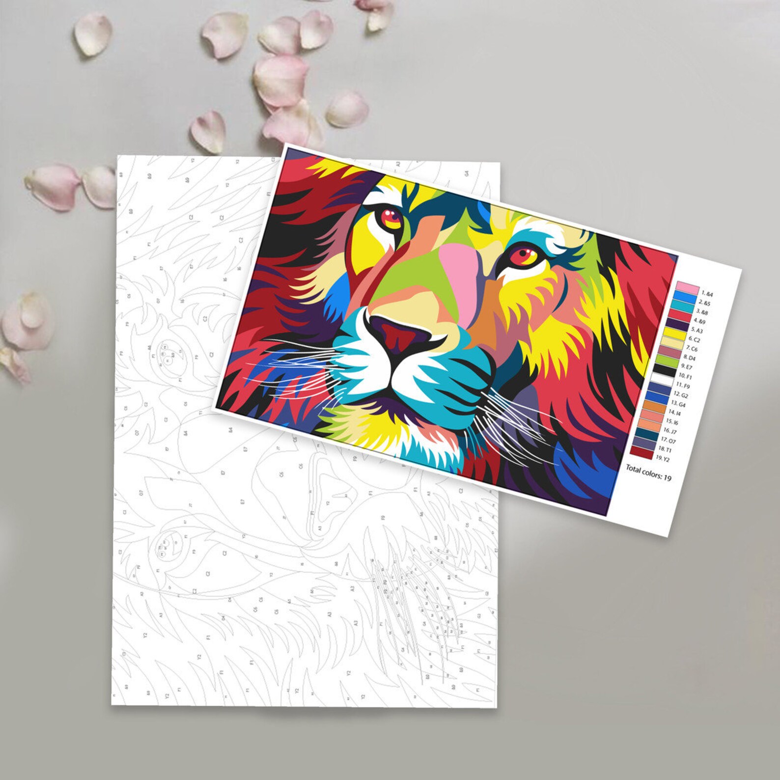Lion by Number Kit Printable Lion Color by Number Art Project - Etsy