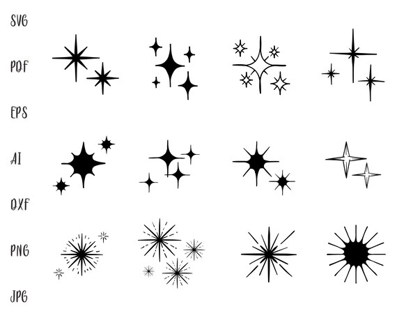 Star SVG File Big Star Svg Clipart Small Stars Svg Shiny Stars | Etsy