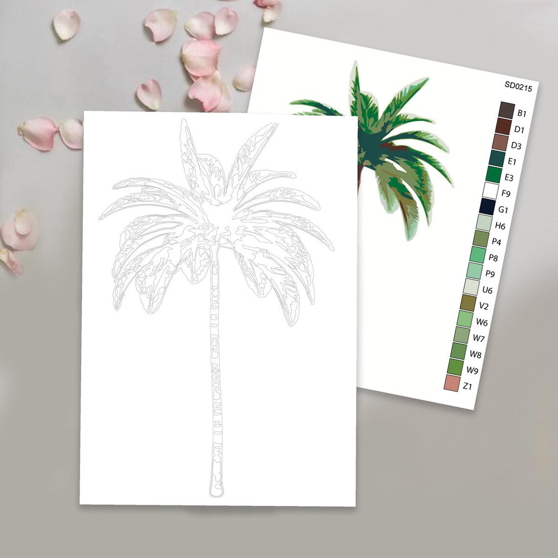 Palm Tree Art Project DIY Painting Nature Paint by Number Kit - Etsy