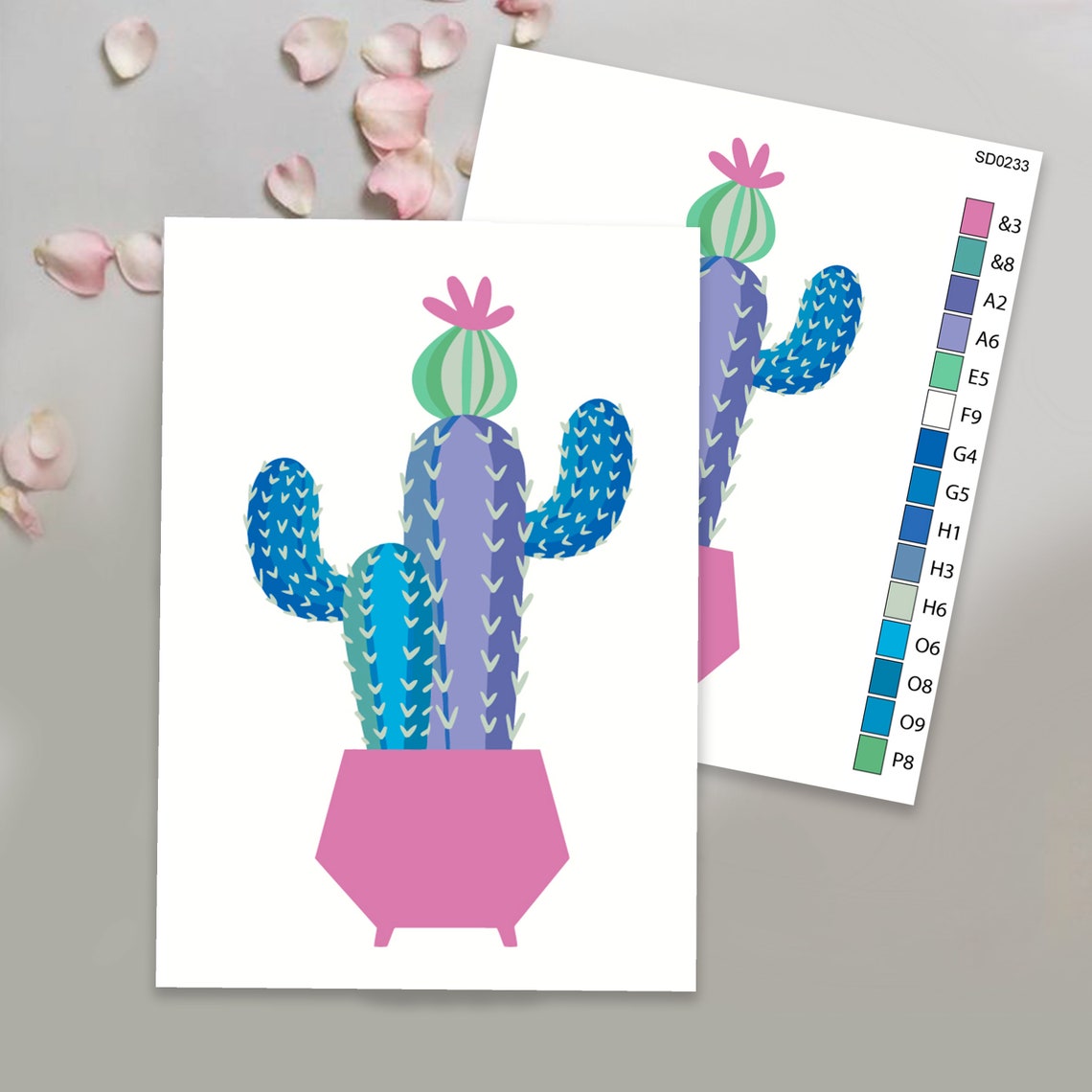 Cactus Succulent Color by Number Art Project DIY Painting - Etsy