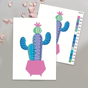 Cactus Succulent Color by Number Art Project DIY Painting Flower Paint ...