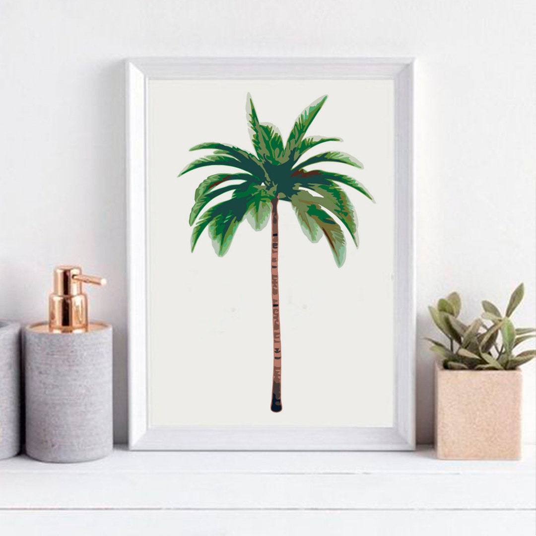Palm Tree Art Project DIY Painting Nature Paint by Number Kit Floral ...