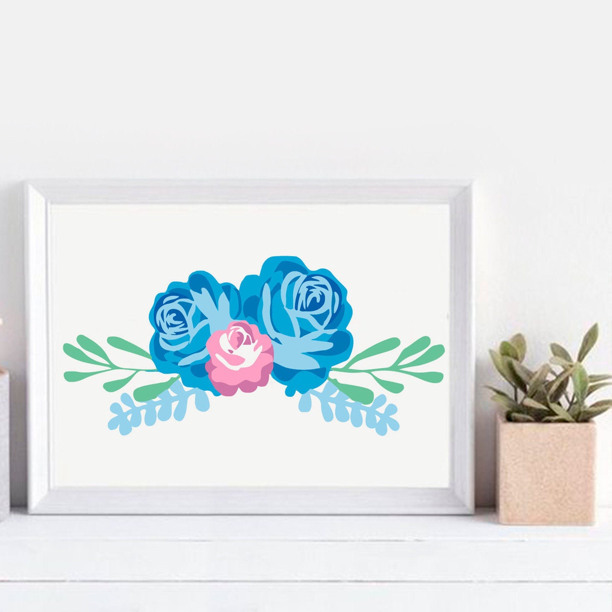 Blue Roses Color by Number Kit Printable Flower Color by | Etsy Australia