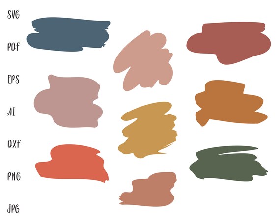 Paint Strokes SVG File Palette Svg Clipart Colorful Paint Art | Etsy
