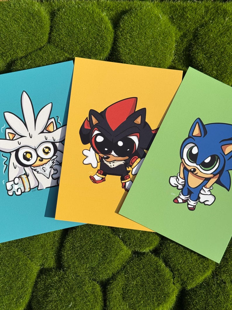 Shadow, Sonic & Silver the Hedgehog Hedgehog Goofy 4x6 Prints - Etsy
