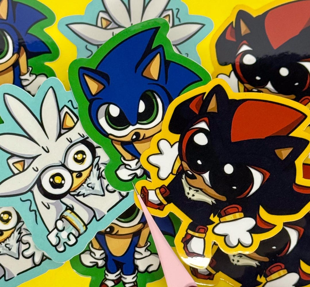 Shadow, Sonic & Silver the Hedgehog Hedgehog Goofy Meme Stickers - Etsy