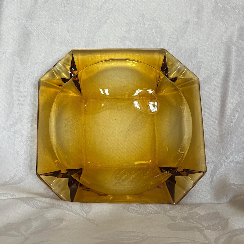 Vintage 70s Glass Ashtray - Etsy