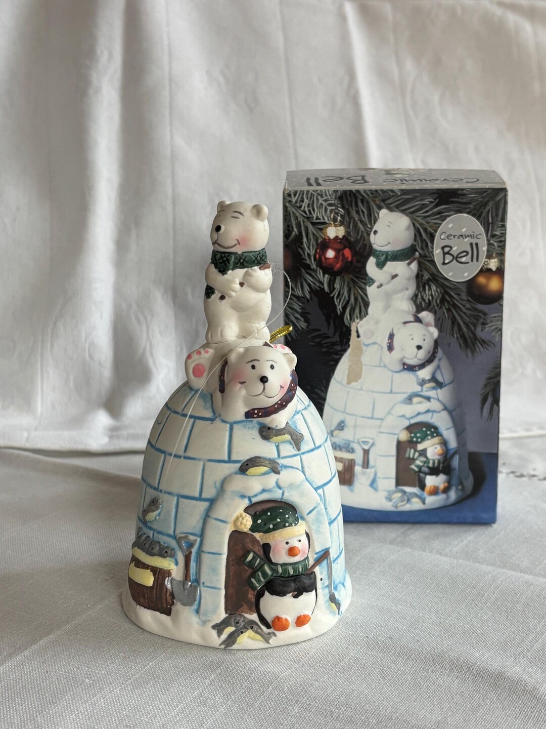 Polar Bear Igloo Ceramic Bell - Etsy