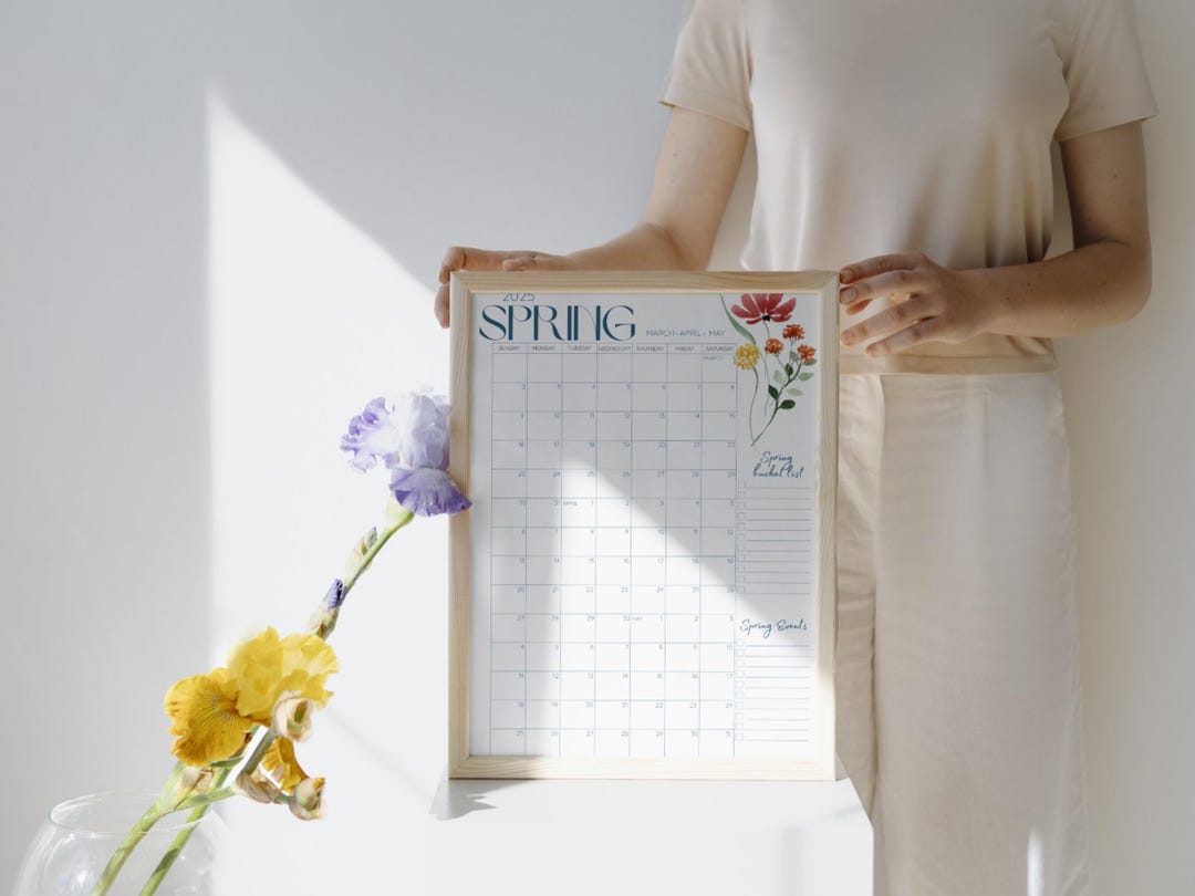 Canva Template | Spring Calendar 3-month Calendar | CUSTOMIZABLE ...