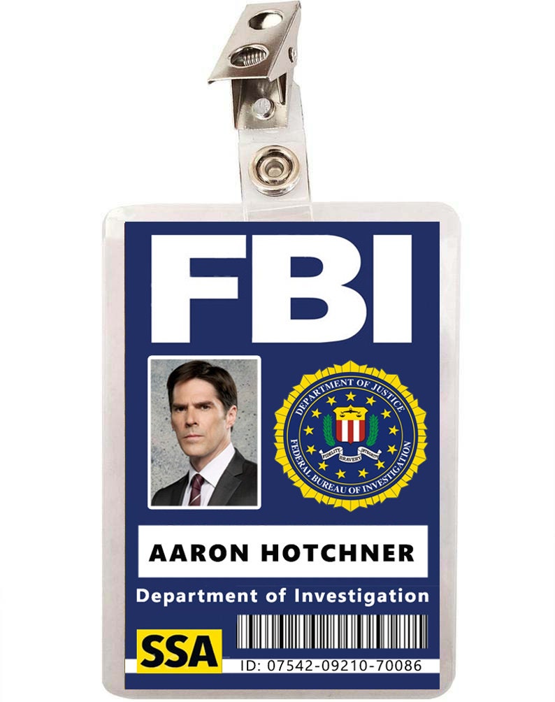Criminal Minds Aaron Hotchner FBI ID Badge Cosplay Costume | Etsy