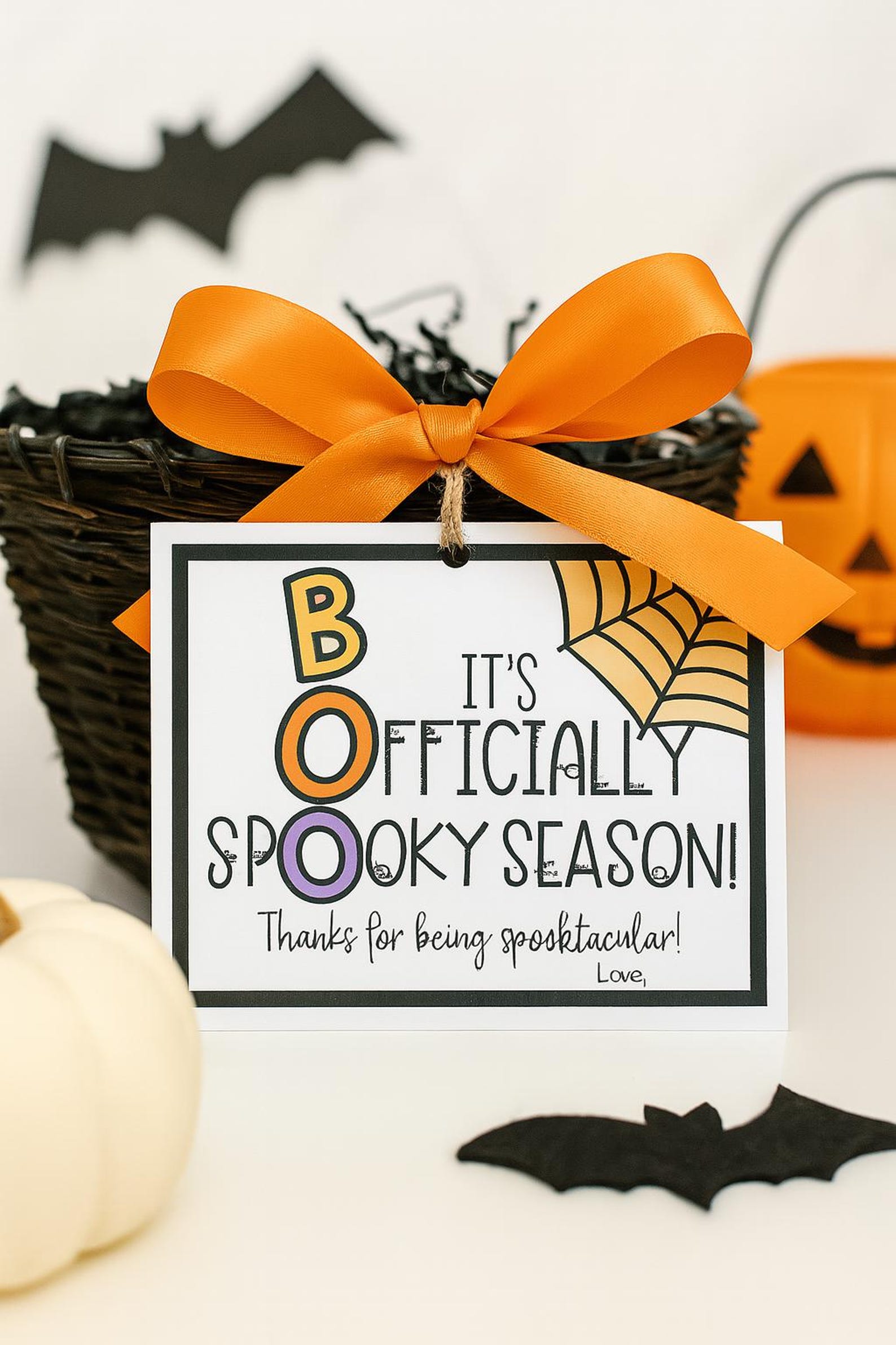 Spooky Season, Boo Basket Halloween October GIFT TAG for Friends ...