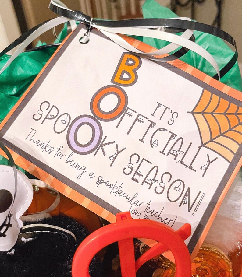 Spooky Season, Boo Basket Halloween October GIFT TAG for Friends ...