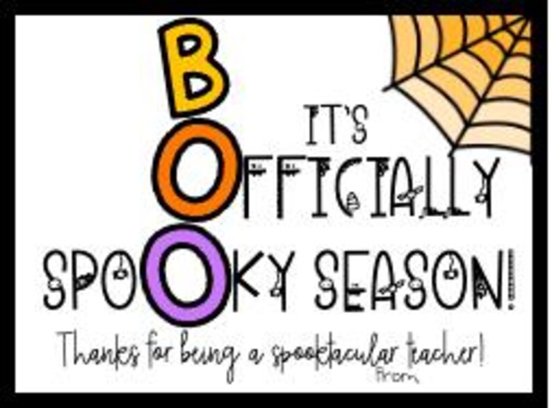Spooky Season, Boo Basket Halloween October GIFT TAG for Teachers ...