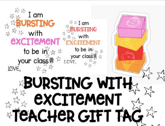 Bursting With Excitement to Be in Your Class: Teacher Gift - Etsy