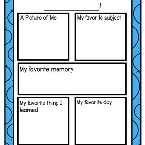 Favorite Things About My Grade: Student Fill In! End of Year/ Teacher ...