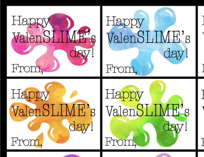 Slime Valentines / Valenslimes Day / Printable Valentine / Instant ...