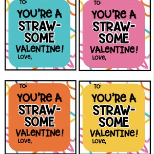 Straw-some Valentine's Cards for Crazy, Twisty Straws - Etsy