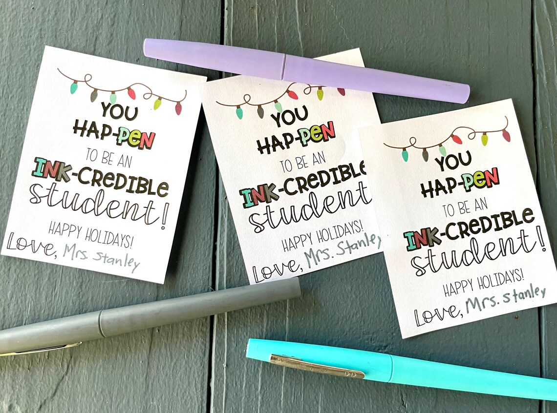 Ink-credible HOLIDAY Student Gift Tags Christmas - Etsy