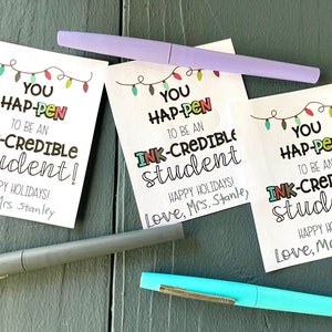 Ink-credible HOLIDAY Student Gift Tags Christmas - Etsy