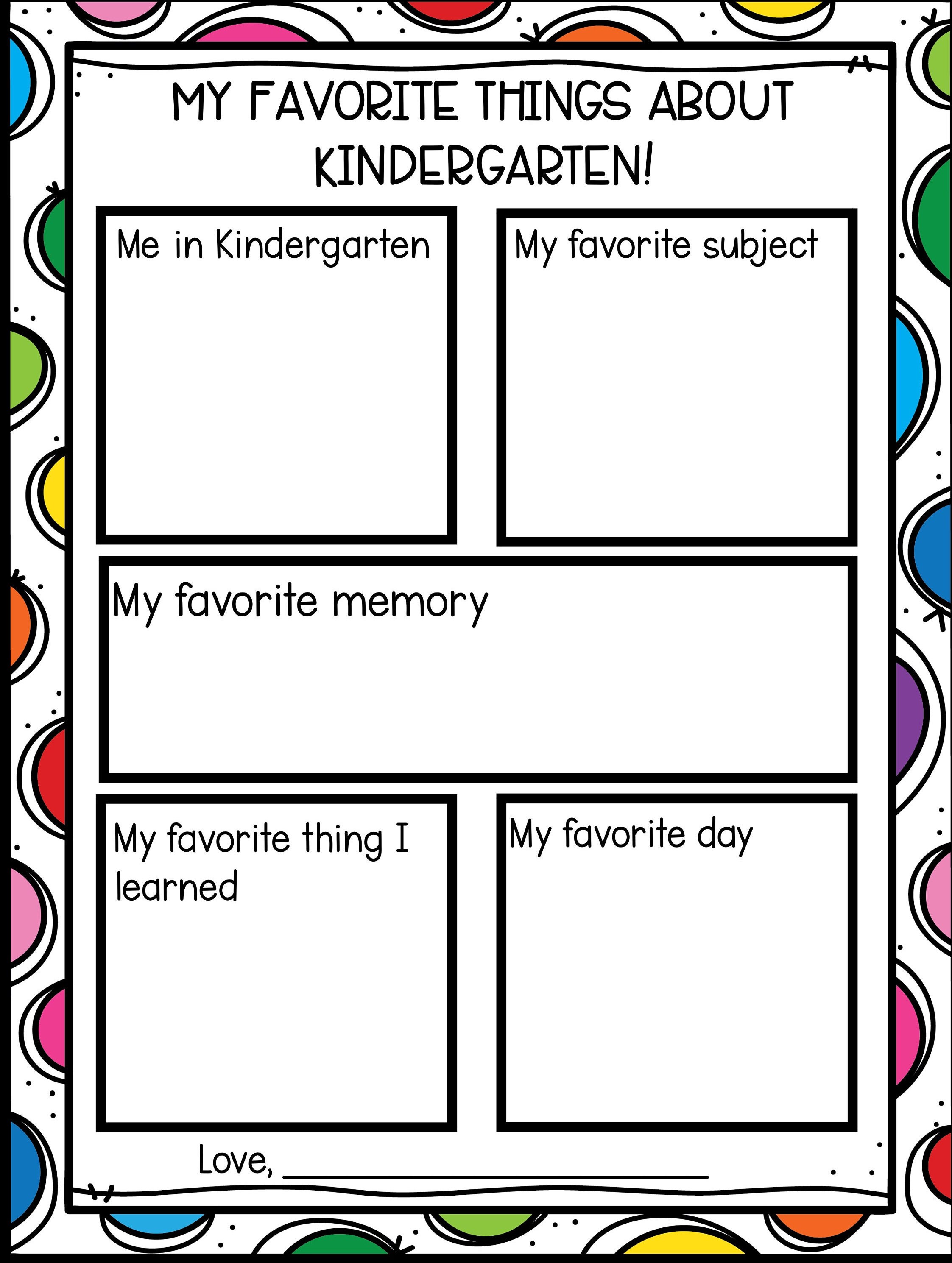 Favorite Things About My Grade: Student Fill In! End of Year/ Teacher ...