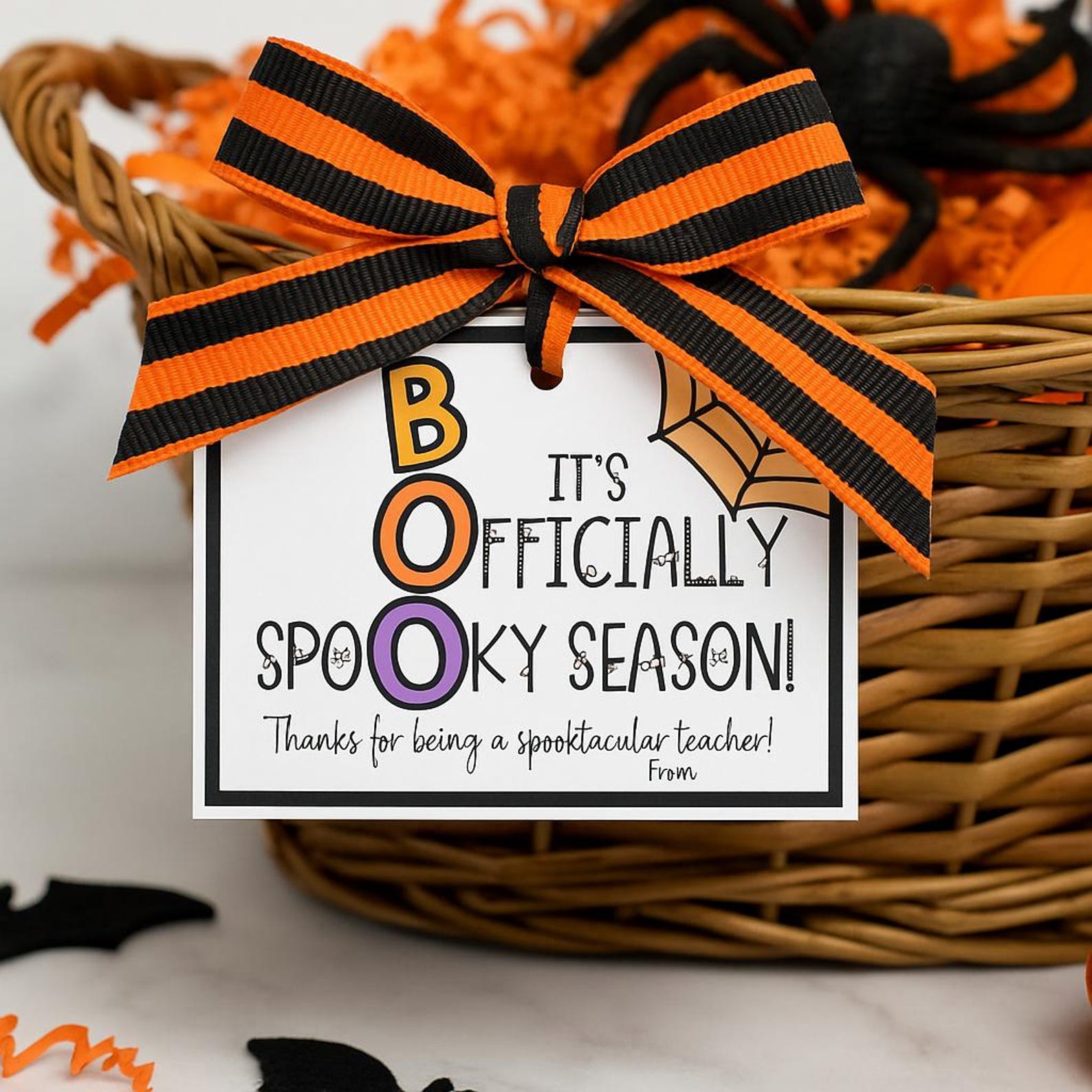Spooky Season, Boo Basket Halloween October GIFT TAG for Friends ...
