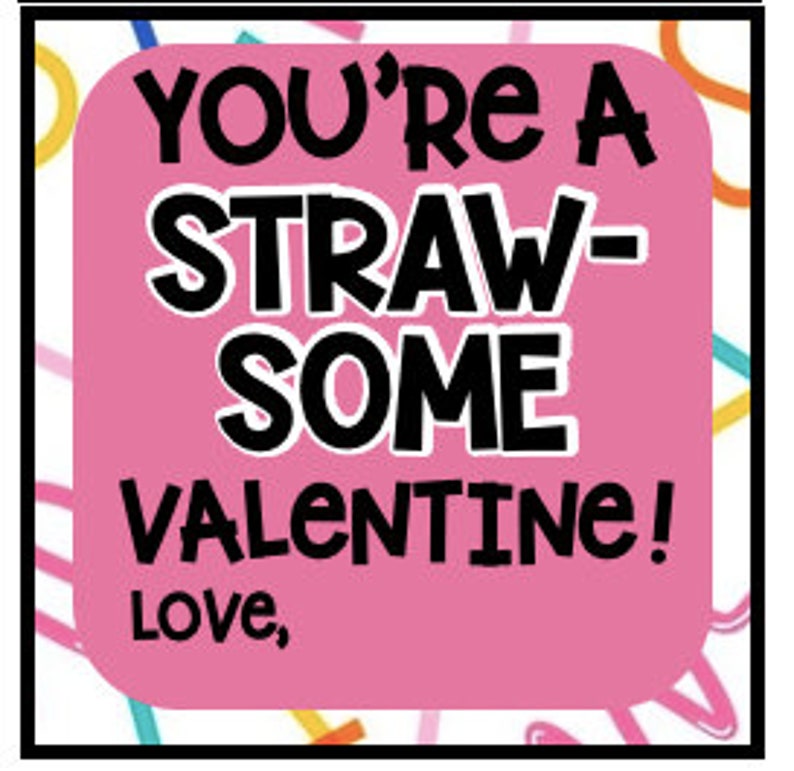 Straw-some Valentine's Cards for Crazy, Twisty Straws - Etsy