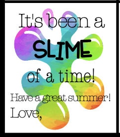 Slime End of Year Gift Tag for Class (printable) (instant Download ...