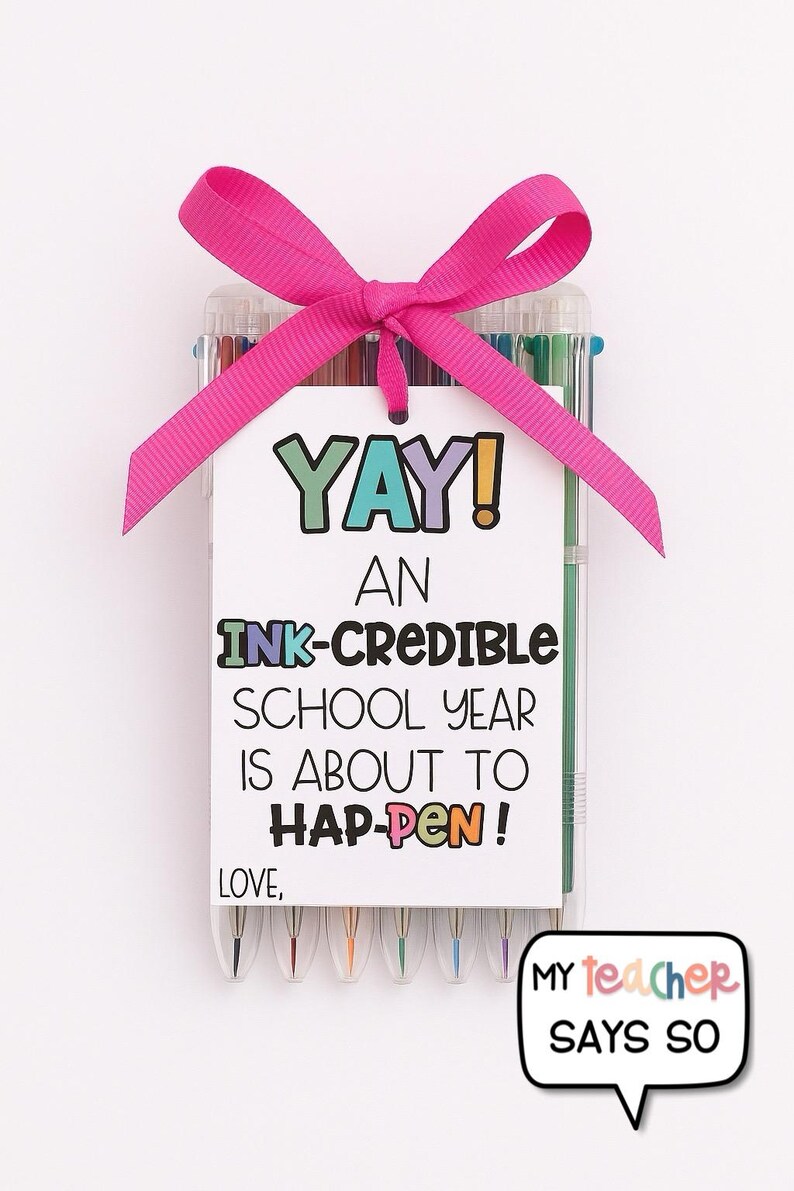 Back to School Pen Gift Tag: Teacher/student (digital Download - Etsy