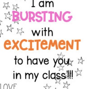 Bursting With Excitement to Have You in My Class, to Work With You ...