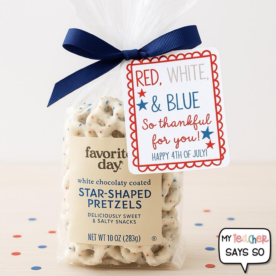 Fourth of July Gift Tags: Red White & Blue Thank You (digital Download ...