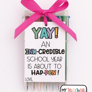 Back to School Pen Gift Tag: Teacher/student Printable (digital ...