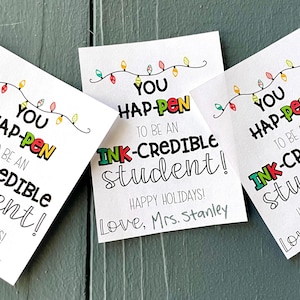 Ink-credible HOLIDAY Student Gift Tags Christmas - Etsy