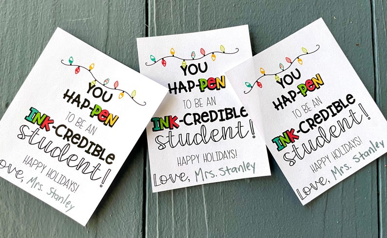 Ink-credible HOLIDAY Student Gift Tags Christmas - Etsy