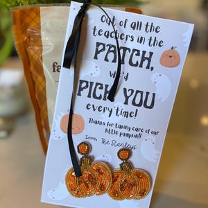 Pumpkin Patch Teacher Halloween, Fall, October Gift Tag- Gift Card ...